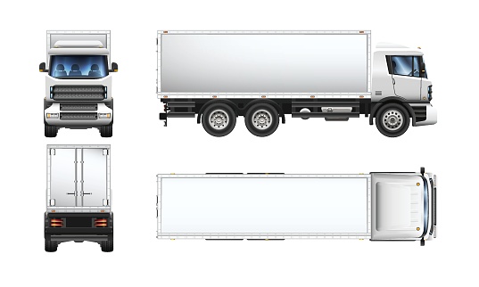 Ilustrasi Vektor Truk Kargo Atas Belakang Samping Dan Tampilan Depan ... Ilustrasi Vektor Truk Kargo Atas Belakang Samping Dan Tampilan Depan ...