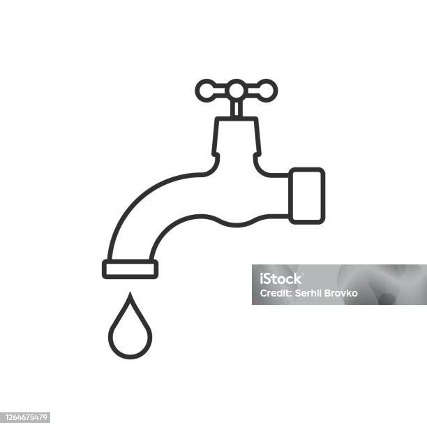 Robinet Deau Isolé Sur Le Fond Blanc Illustration Vectorielle Vecteurs