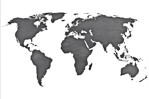Carte De La Carte Du Monde Sur Lardoise Foncée Vecteurs Libres De