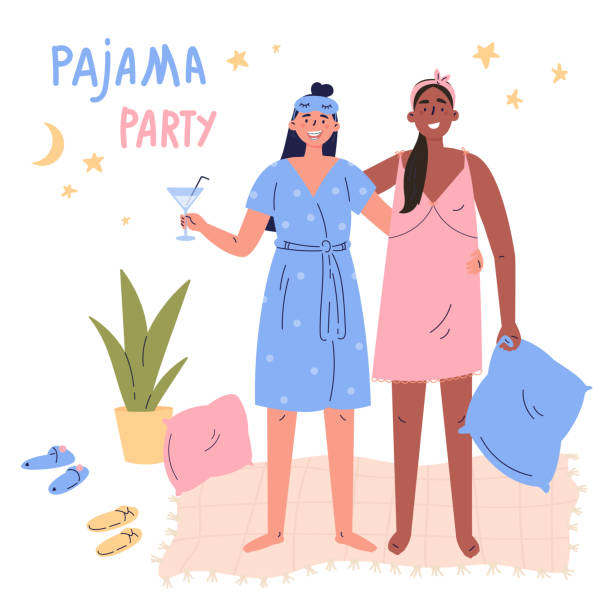 570 Adult Pajama Party Illustrations Royalty Free Vector Graphics