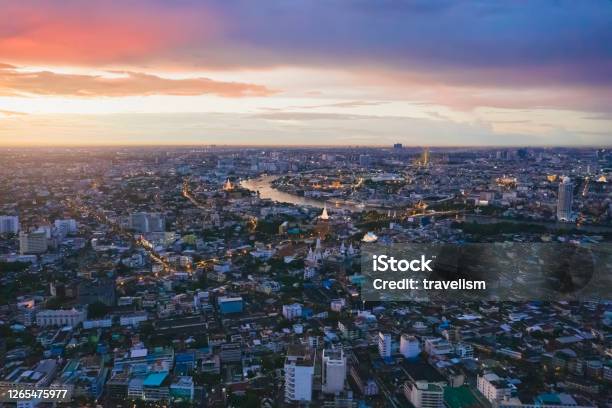 Vista Aérea Drone Bangkok City Hermosa Vista De La Puesta De Sol Del ... Vista Aérea Drone Bangkok City Hermosa Vista De La Puesta De Sol Del ...
