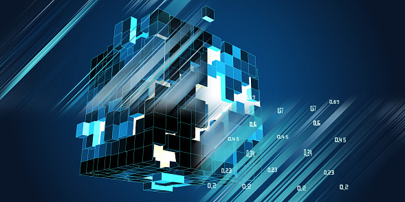Big Data Visualisasi Abstrak Menganalisis Algoritma Data Kubus Kelompok