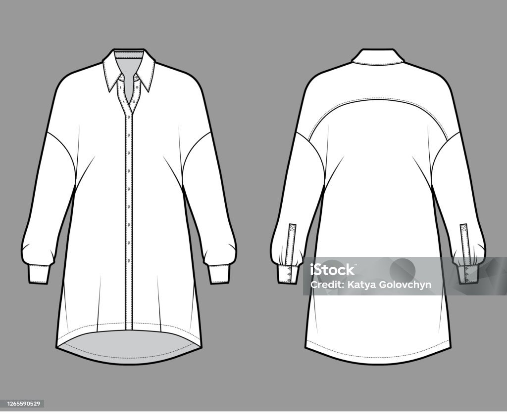 Ilustrasi Mode Teknis Blus Besar Dengan Kerah Kemeja Dasar Bahu Jatuh ... Ilustrasi Mode Teknis Blus Besar Dengan Kerah Kemeja Dasar Bahu Jatuh ...