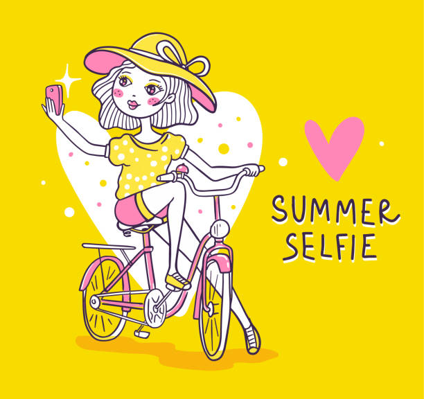 Group Of Teens Selfie Illustrations Royalty Free Vector Graphics