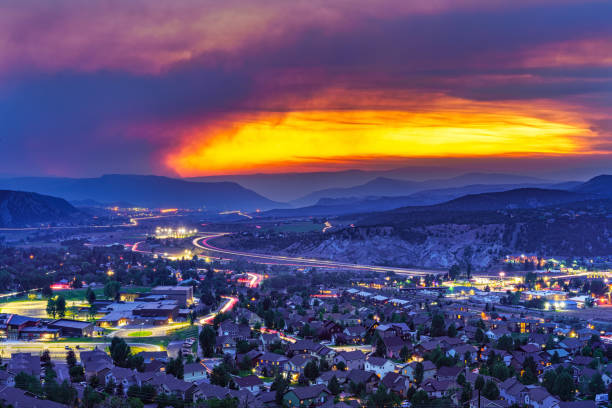 Free Stock Photo of Night Time View of a Mountain Town | Download Free ...
