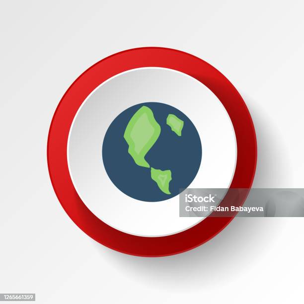 Icône De Bouton De Couleur Terre De Planète Élément De Lillustration