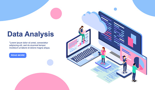Analisis Data Konsep Isometrik Desain Datar Modern Analitik Dan Konsep
