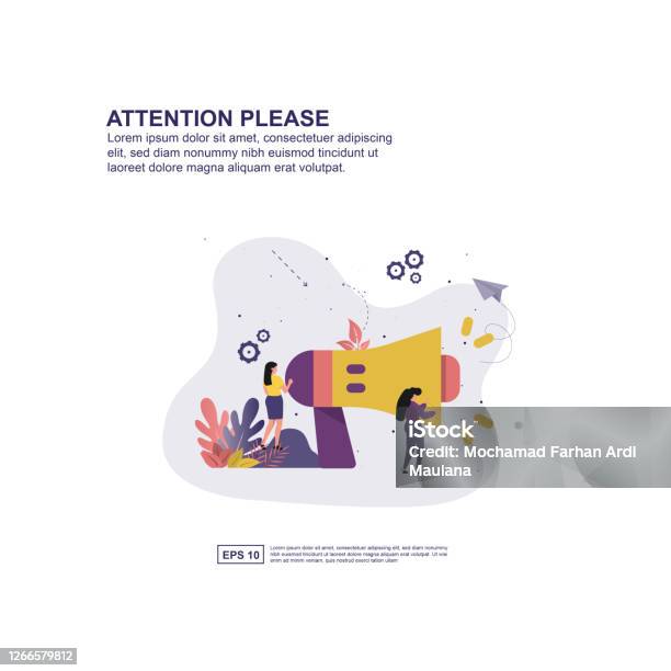 Achtung Bitte Konzept Vektorillustration Flaches Design Für ... Achtung Bitte Konzept Vektorillustration Flaches Design Für ...