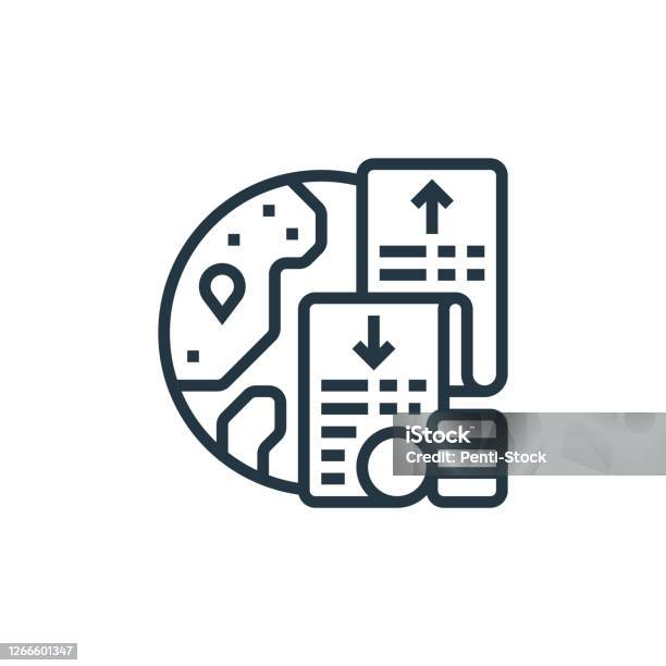 Dépenser Licône Vectorielle Isolée Sur Fond Blanc Contour Mince Ligne