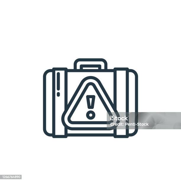 Icône Vectorielle Davertissement Isolée Sur Fond Blanc Contour Icône