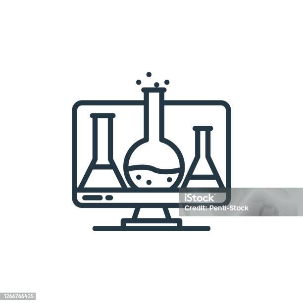 Icône Vecteur De Chimie Isolée Sur Fond Blanc Contour Icône De Chimie