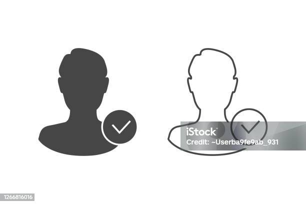 Icône Utilisateur Avec Signe De Vérification Icône De Profil Et