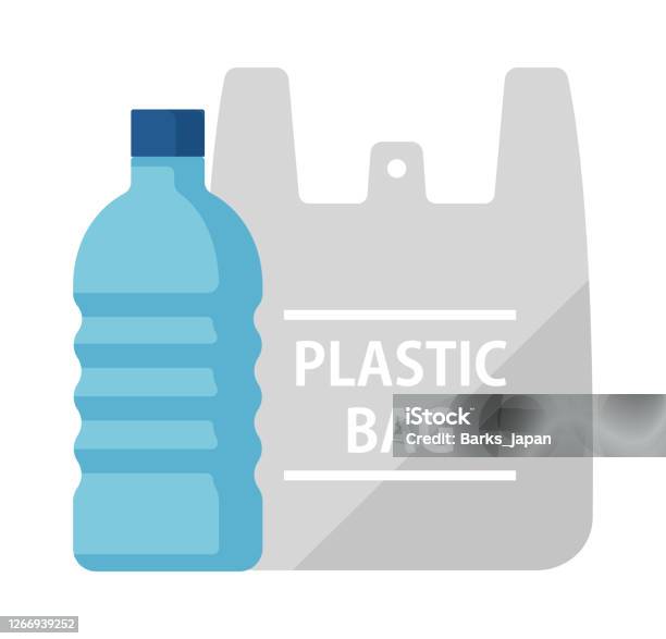 Déchets Plastiques Illustration Dicône Vectorielle Écologie Symbole De