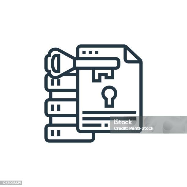 Icône Vectorielle Confidentielle Isolée Sur Fond Blanc Contour Mince