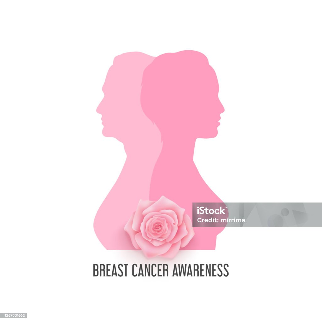 Breast Cancer Awareness Month Vector Banner With Elderly And Young