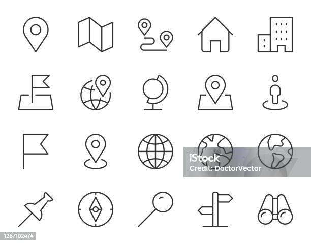 Icône De La Ligne Demplacement Illustration Vectorielle Minimale Avec