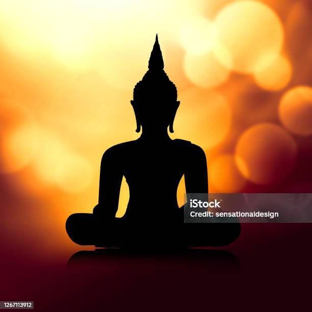Siluet Buddha Dalam Posisi Teratai Duduk Meditasi Dan Konsep Ilahi ... Siluet Buddha Dalam Posisi Teratai Duduk Meditasi Dan Konsep Ilahi ...