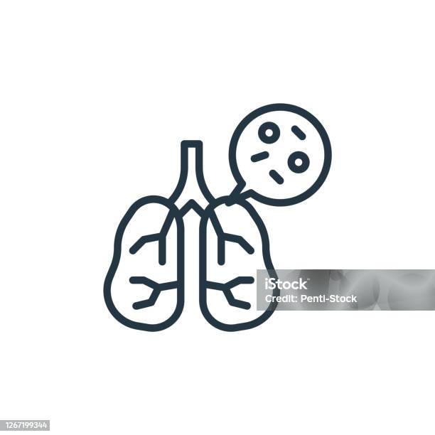 Icône Vectorielle Infectieuse Isolée Sur Fond Blanc Contour Mince Ligne