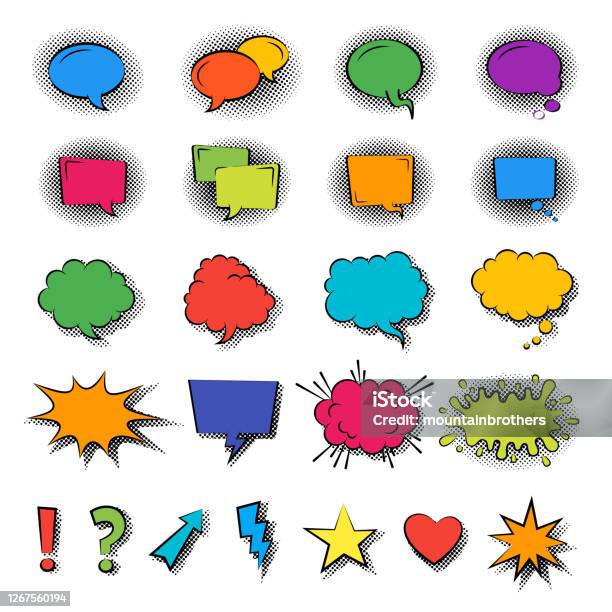 Bulles De Dessin Animé De Discours Dans Le Modèle De Pop Art Sur La