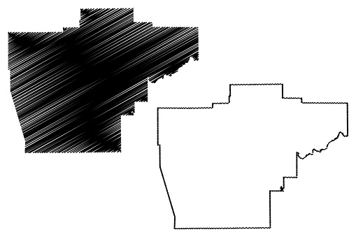Sangamon County Illinois Map Vector Illustration Scribble Sketch