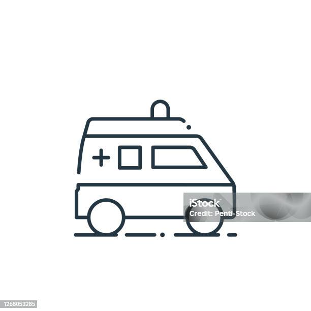 Icône Vecteur Dambulance Isolée Sur Fond Blanc Contour Icône Dambulance