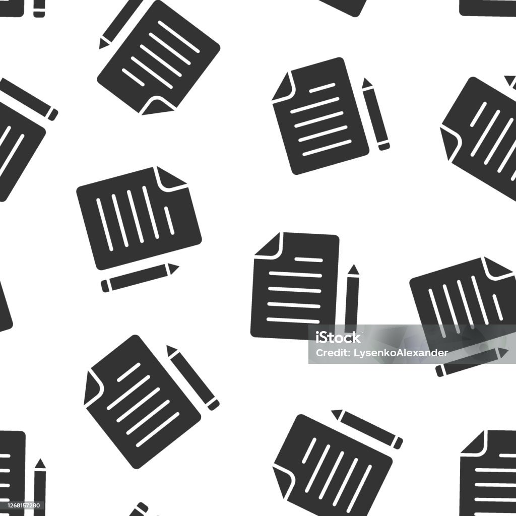 Note De Document Avec Licône De Stylo Dans Le Modèle Plat Illustration