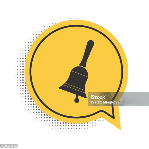 Ilustración De Icono De Campana De Timbre Negro Aislado Sobre Fondo