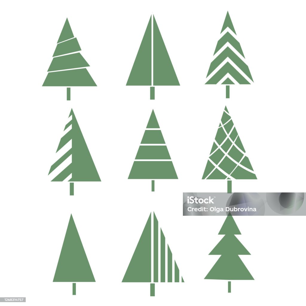 Ensemble Darbre De Noël Éléments Stylisés Pour Votre Conception De