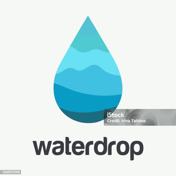 Logo Ou Icône Abstraite De Modèle De Conception De Chute Deau Bleue De