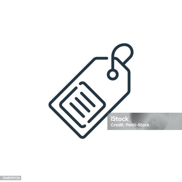 Icône Vectorielle De Étiquette De Prix Isolée Sur Fond Blanc Contour