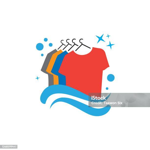 Logo Laundry Mendesain Vektor Konsep Simbol Logo Mesin Cuci Ilustrasi