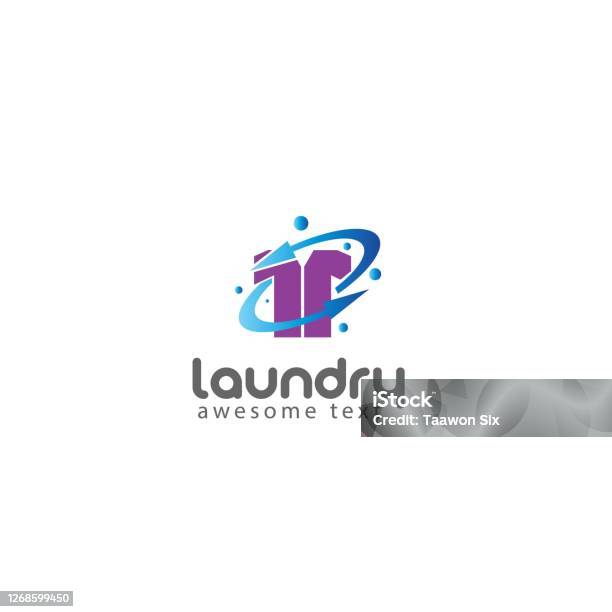 Logo Laundry Mendesain Vektor Konsep Simbol Logo Mesin Cuci Ilustrasi