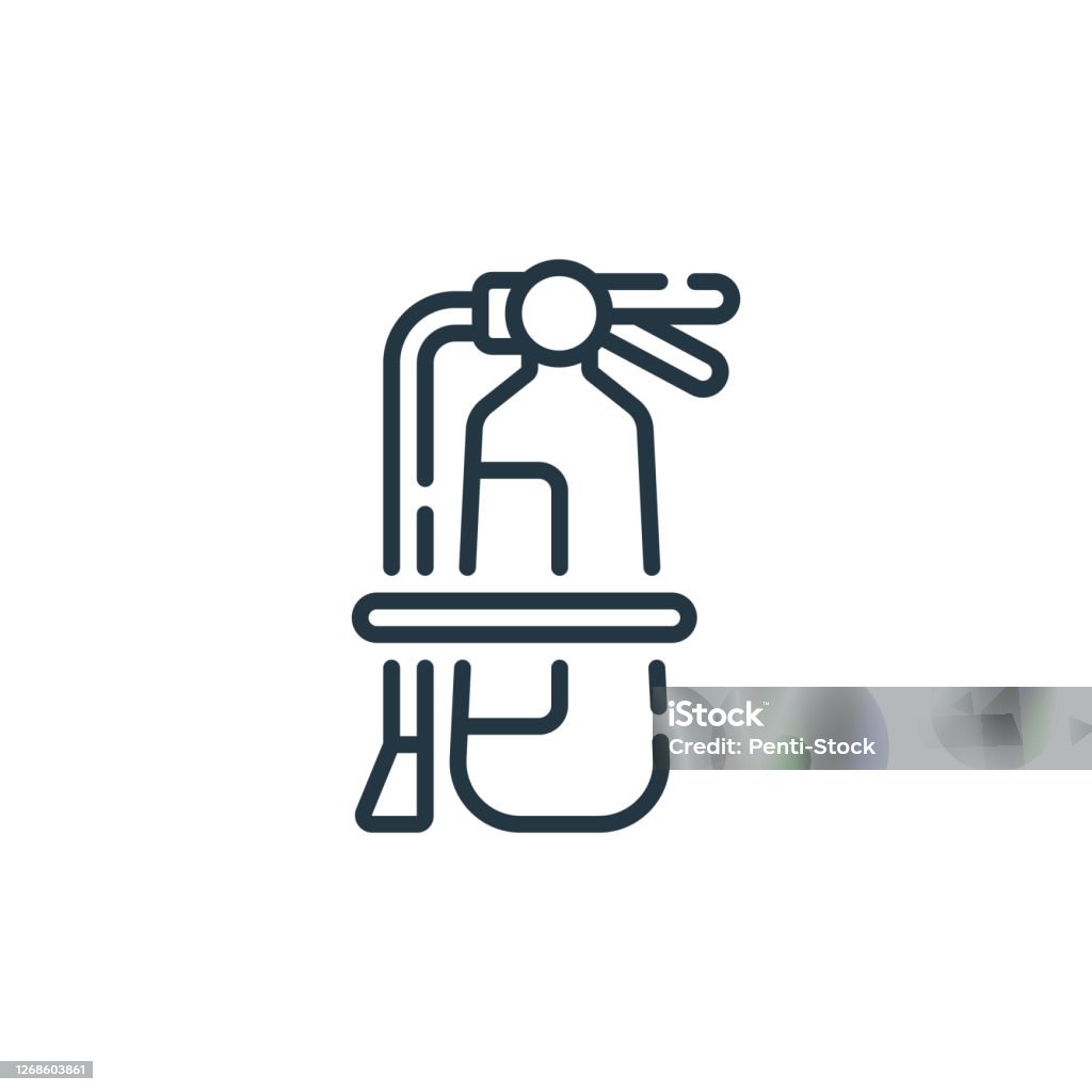 Icône Vectorielle Dextincteur Isolée Sur Fond Blanc Contour Icône