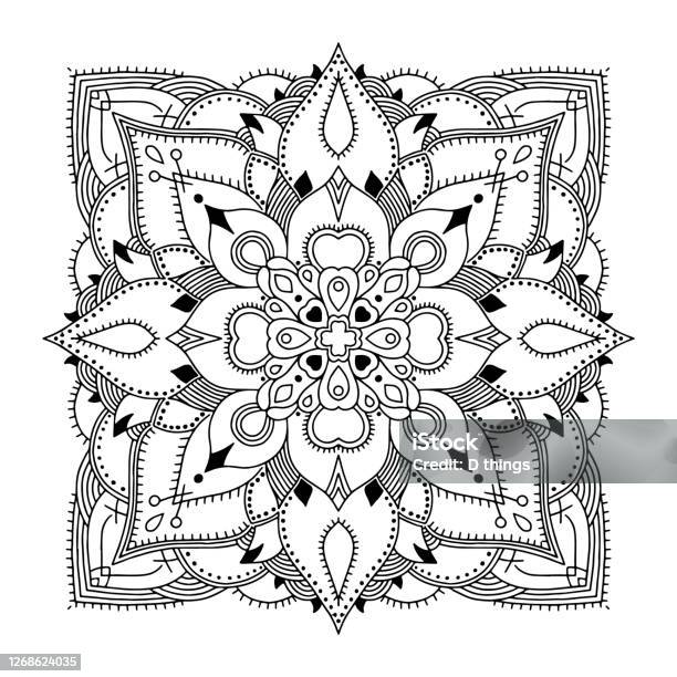 Mandala Abstrak Buku Mewarnai Gambar Tangan Untuk Orang Dewasa ... Mandala Abstrak Buku Mewarnai Gambar Tangan Untuk Orang Dewasa ...