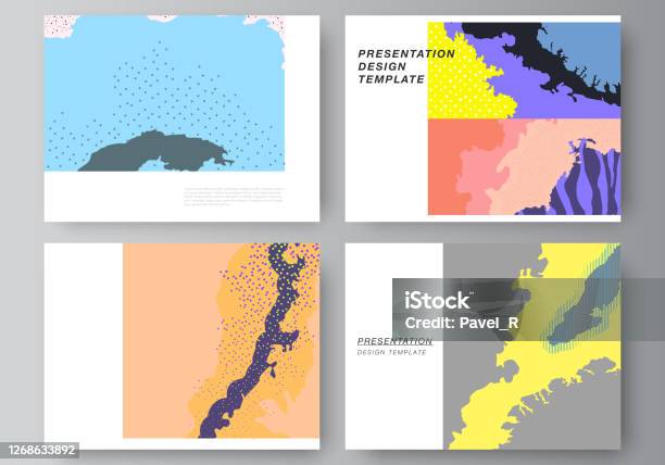 Tata Letak Vektor Template Desain Slide Presentasi Templat Multiguna