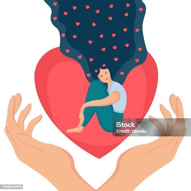 Girl Sitting Hugging Knees 18 Stock Illustration Download Image Now
