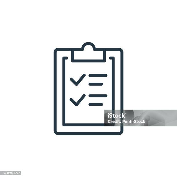 Icône Vectorielle De Pressepapiers Isolée Sur Fond Blanc Contour Icône