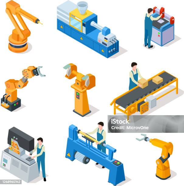 Robot Industri Mesin Isometrik Elemets Jalur Perakitan Dan Lengan Robot