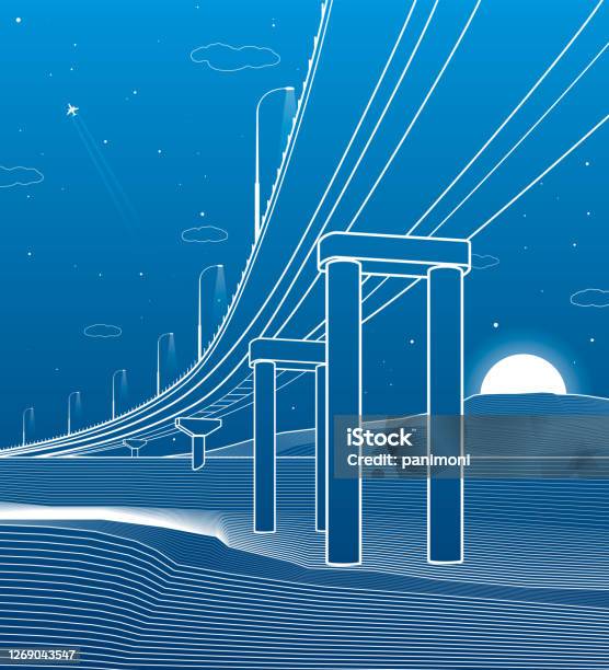 Garis Besar Jembatan Jalan Jalan Layang Mobil Ilustrasi Infrastruktur ... Garis Besar Jembatan Jalan Jalan Layang Mobil Ilustrasi Infrastruktur ...