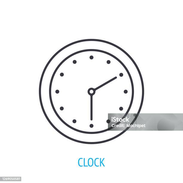 Jam Dinding Dengan Tangan Jam Dan Menit Ikon Kerangka Ilustrasi Vektor