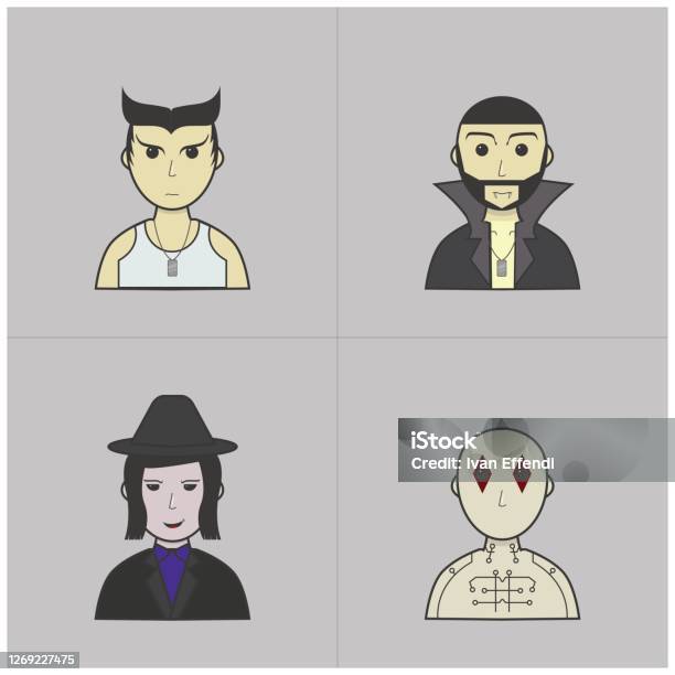 Icône Fantasy Bête Créature Villain Caractère Avatar Profil Visage