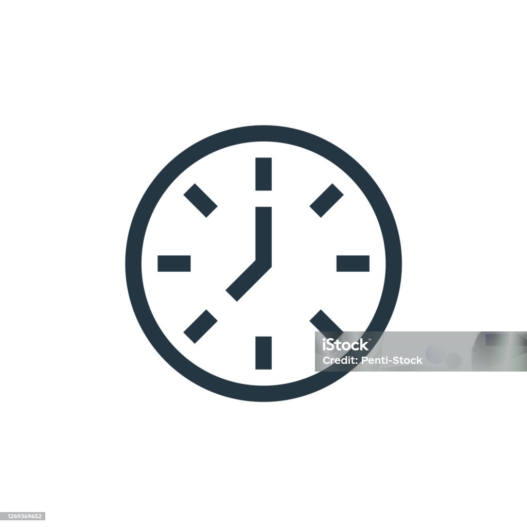 Icône Vectorielle De Lhorloge Isolée Sur Fond Blanc Contour Icône