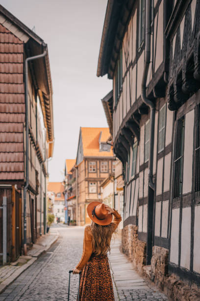 Free Stock Photo of Charming curved street with European buildings ...