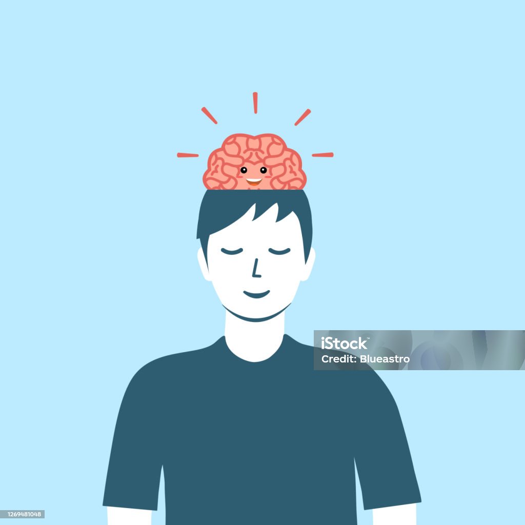 Ilustrasi Vektor Konsep Kesehatan Mental Siluet Kepala Manusia Dengan