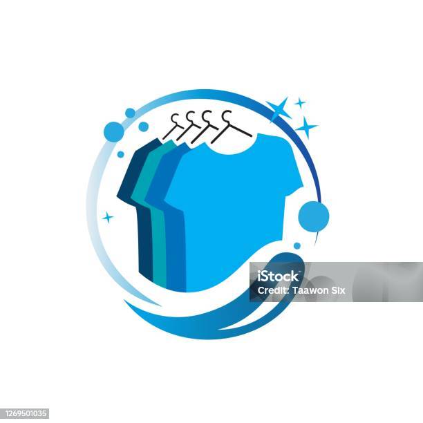 Logo Laundry Mendesain Vektor Konsep Simbol Logo Mesin Cuci Ilustrasi