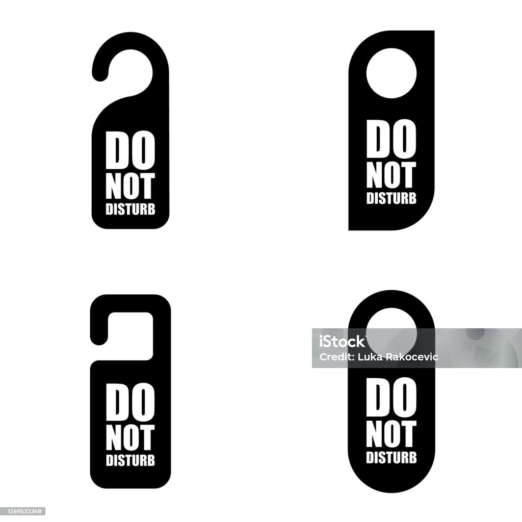 Do Not Disturb Sign Set Stock Illustration Download Image Now Art