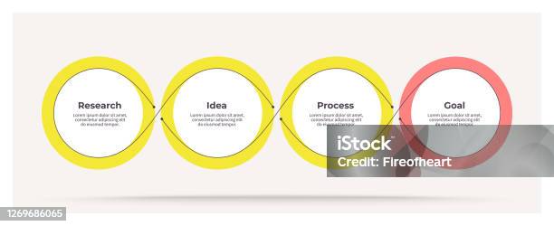 Éléments Dinfographie Daffaires Processus Avec 4 Étapes Options