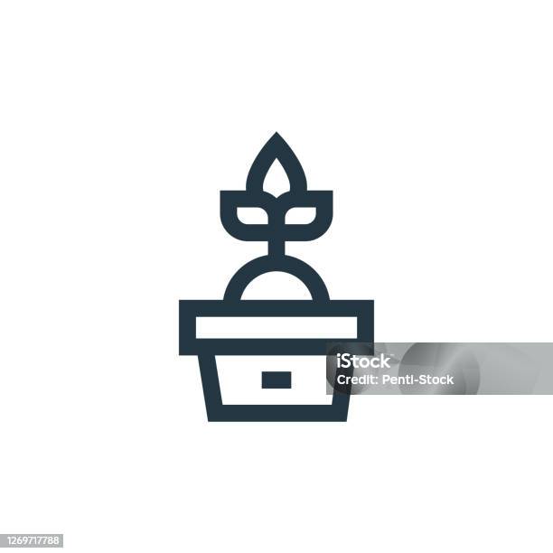 Icône Vectorielle Végétale Isolée Sur Fond Blanc Contour Icône Dusine