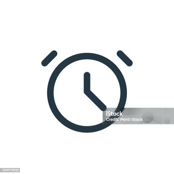 Icône Vectorielle De Lhorloge Isolée Sur Fond Blanc Contour Icône