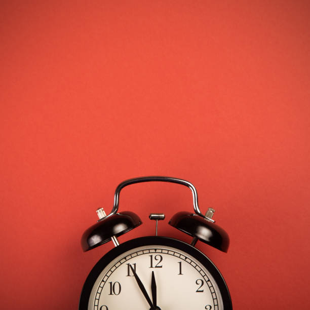 Free Stock Photo of Minimalistic clock on solid red background ...